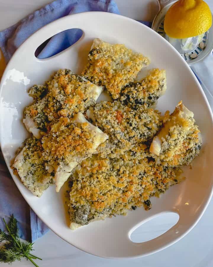 Baked Panko Cod with Lemon and Dill - Sugar & Snap Peas