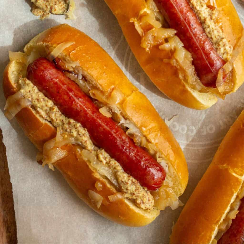 Grilled Hot Dogs and Sauerkraut - Sugar & Snap Peas