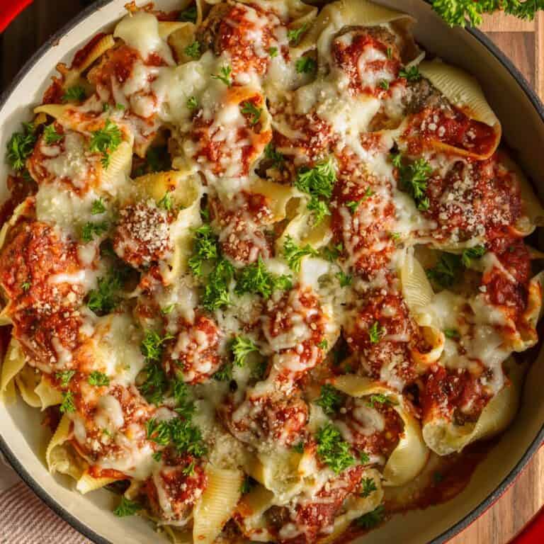 Meatball Stuffed Shells - Sugar & Snap Peas